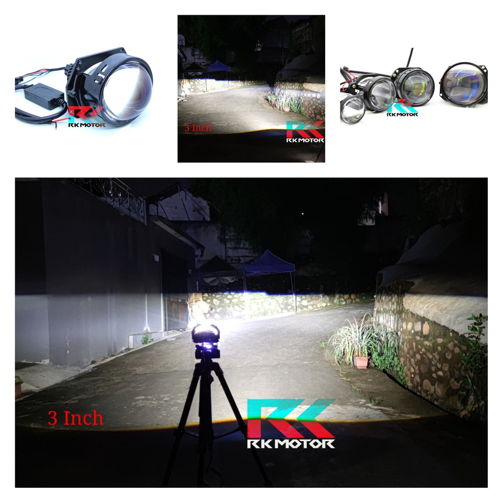 Jual Lampu Projector Bi Led 3 Inch Bi Beam Original 45 Watt Blue Lens ...