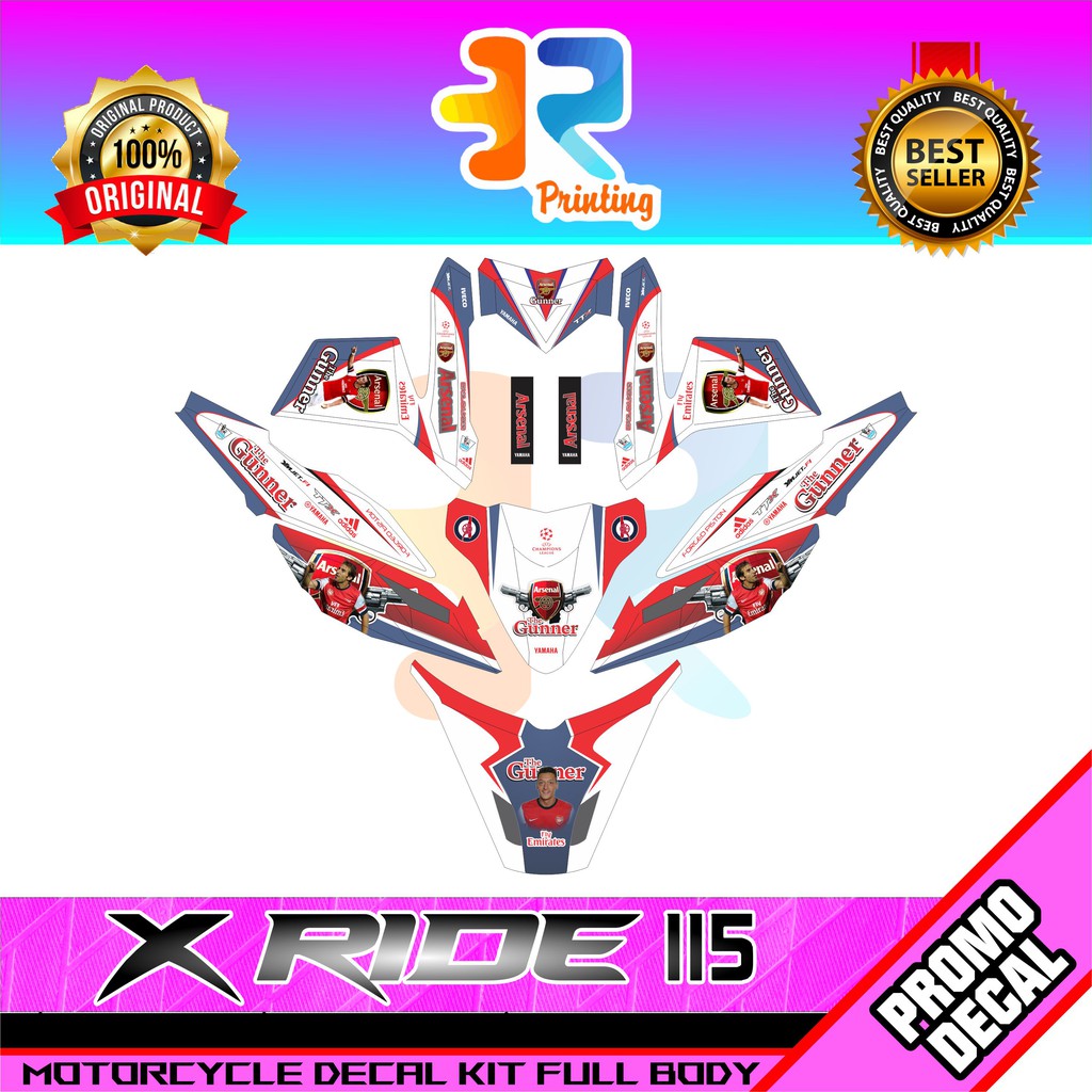 Jual STIKER DECAL STRIPING MOTOR X RIDE 115 ARSENAL STICKER LOGO EMBLEM ...