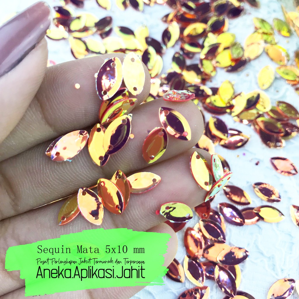 Jual SEQUIN PAYET PIRING MATA 5X10 MM (5 GR) | Shopee Indonesia