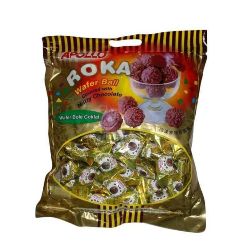 Jual Apollo Roka Wafer Ball Chocolate - Apolo Cokelat Roka Wafer Ball ...