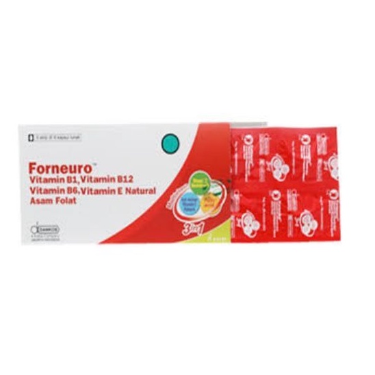 Jual forneuro vitamin B1 B6 B12 E asam folat folic acid isi 5x6 kapsul ...