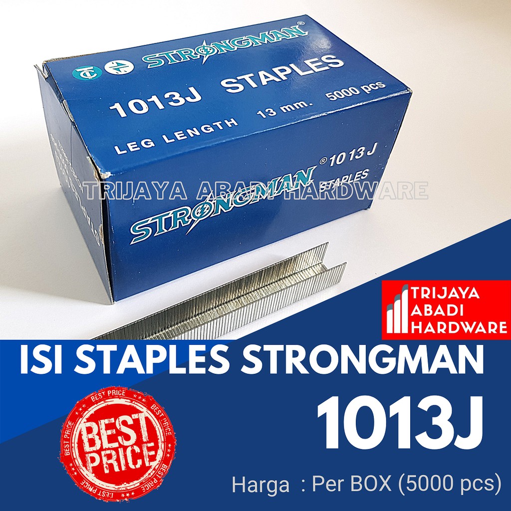 Jual Isi Staples Strongman 1013J Tembakan Angin (1 Box isi 5000 pcs ...