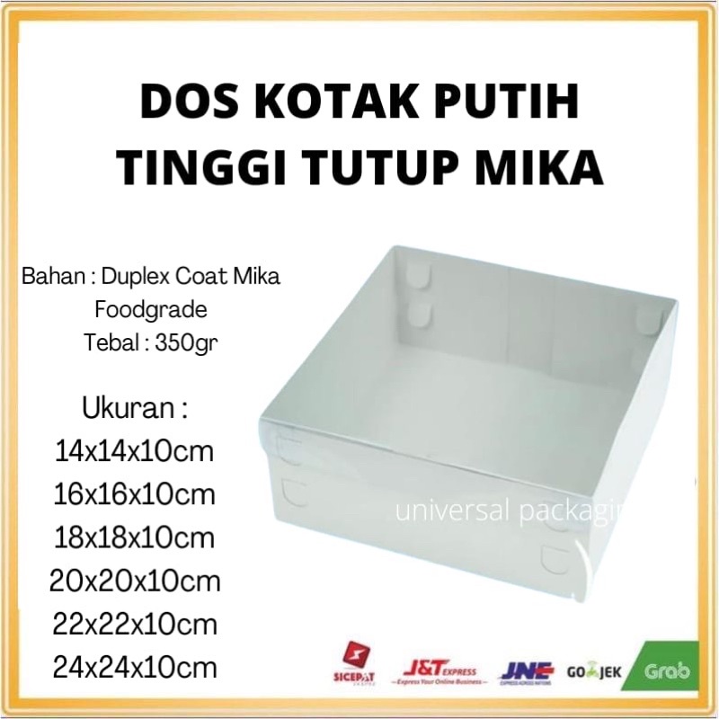 Jual [ 10 PCS ] Dus DUPLEX KOTAK PUTIH TUTUP MIKA Tinggi 10 cm | Box ...