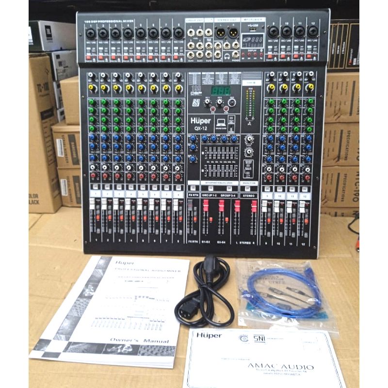 Jual mixer sound Professional HUPER QX12 QX 12 ORIGINAL | Shopee Indonesia
