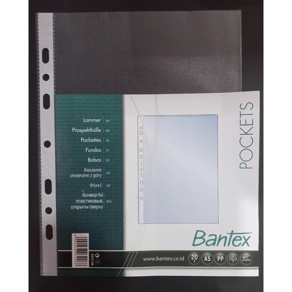 Jual Sheets Protector A5 Bantex isi 20 sheet/ Plastik Pocket Bantex ...