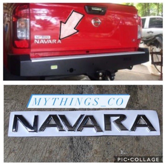Jual emblem tulisan NAVARA emblem bak belakang nissan navara | Shopee ...