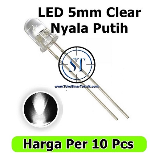 Jual 10 PCS LED Putih = Putih 5mm White Super Bright Lampu Led Diode ...