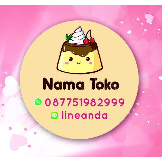 Jual Sticker / stiker label toko produk pudding makanan | Shopee Indonesia