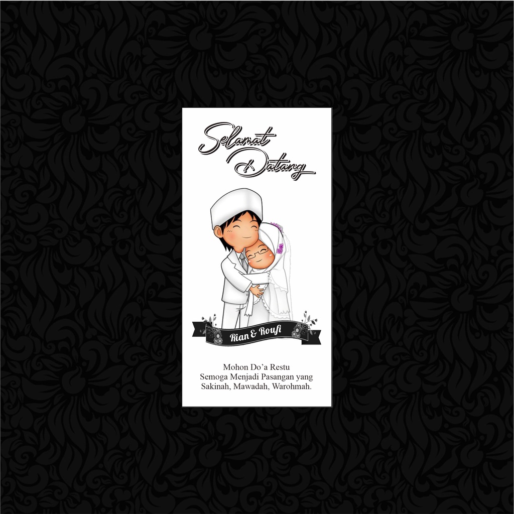 Jual Banner Nikah Sugeng Rawuh Selamat Datang Mohon Doa Restu