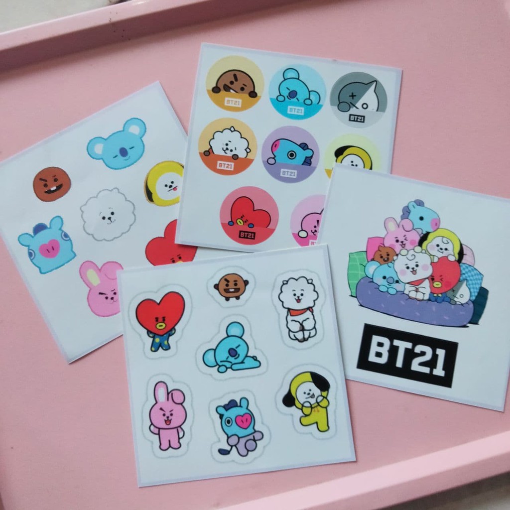 Jual STIKER LUCU MURAH BT 21 / STIKER ESTETIK BT 21 / STICKER TUMBLR ...