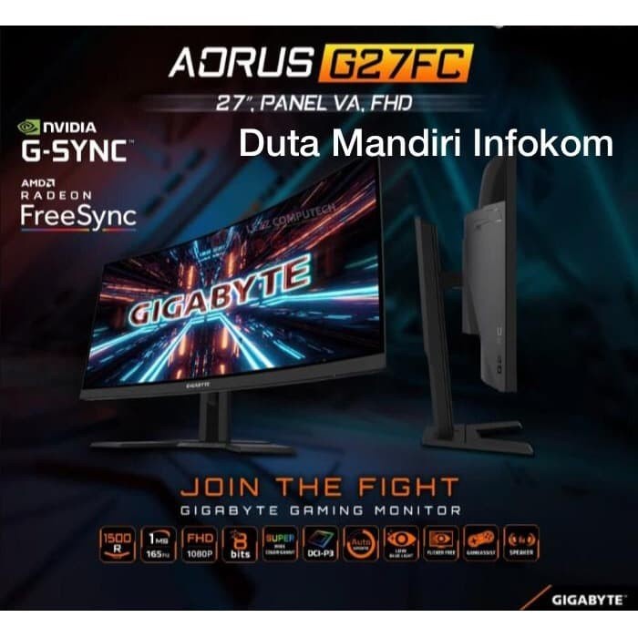 Jual Gigabyte G27FC 27 Inch Curved - FHD 165Hz 1ms Hdmi DP - Gaming ...