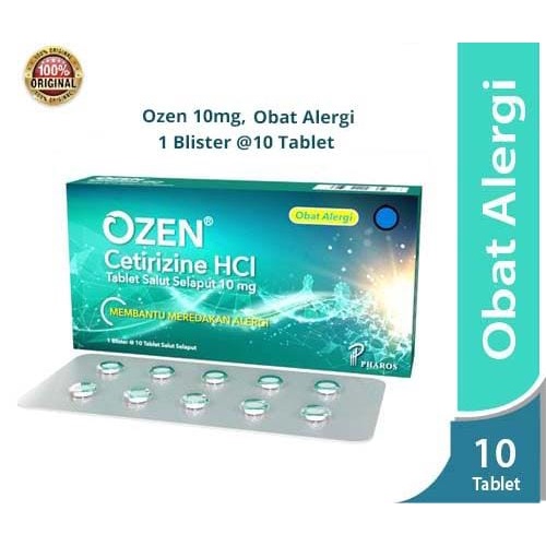 Jual Ozen10 Mg 1 Strip Isi 10 Tablet/ Obat Alergi/ Pilek | Shopee Indonesia