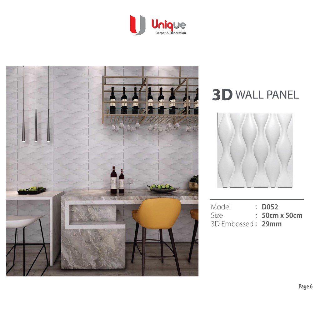 Jual Wallpanel Marvel PVC Putih Wavy Wall Panel 3D / Panel Dinding ...