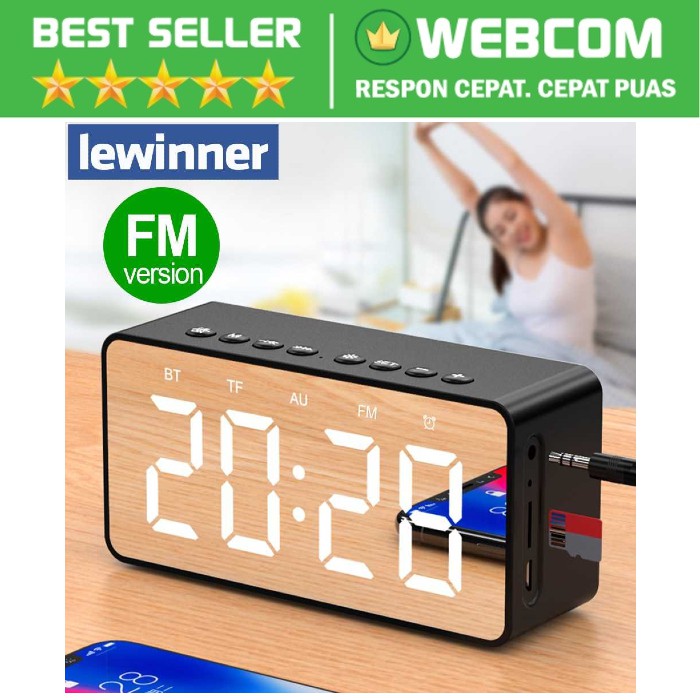 Jual Jam Alarm Clock Lengkap Dengan Bluetooth Speaker TF AUX FM Radio ...