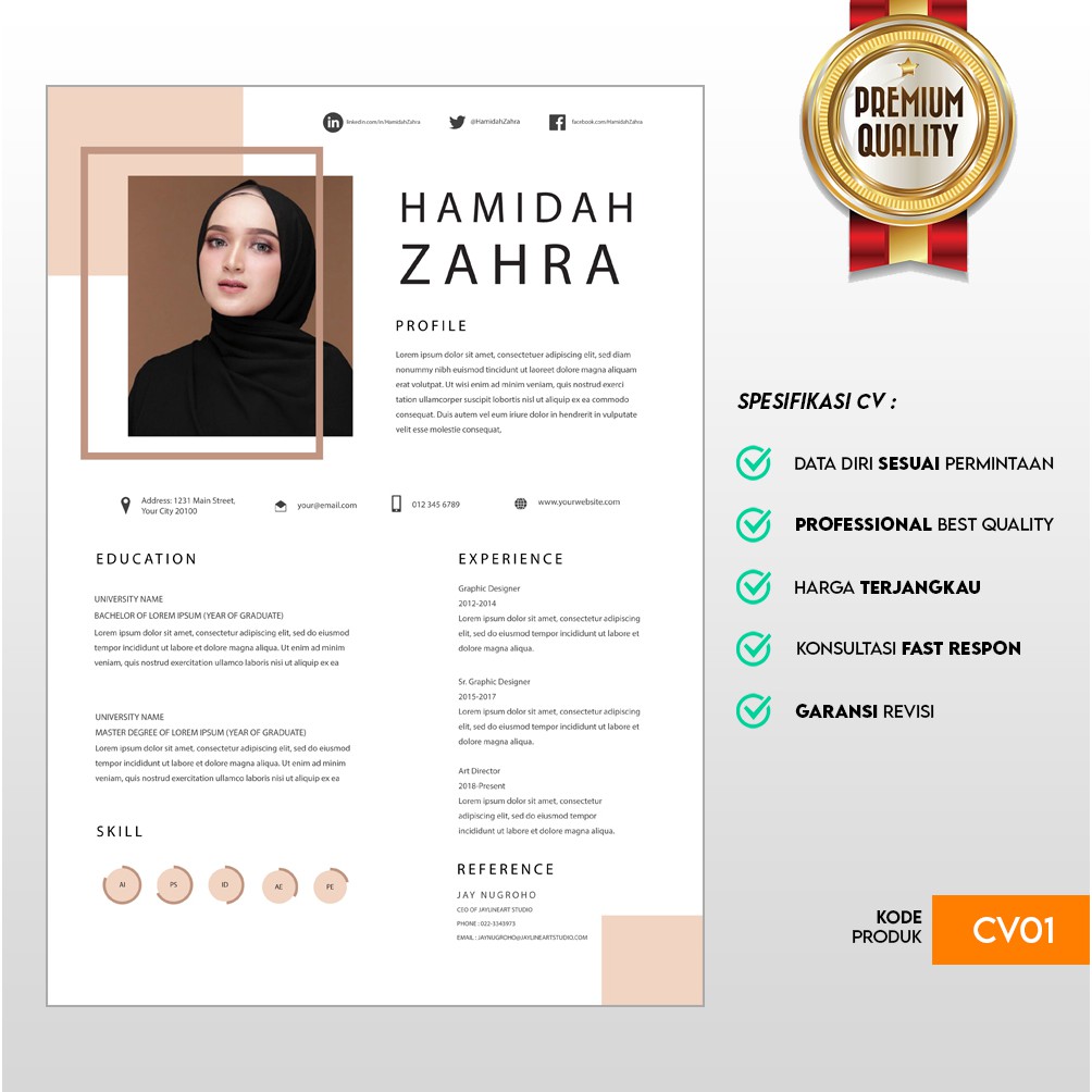 Jual Jasa Desain Pembuatan CV [Curriculum Vitae] | Shopee Indonesia