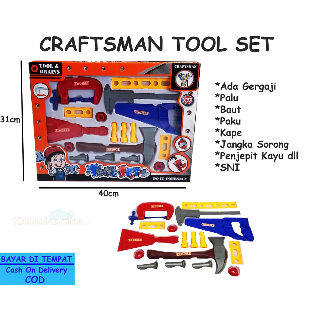 Jual CRAFTSMAN TOOL SET - M618 MAINAN ALAT PERTUKANGAN ALAT PERKAKAS ...