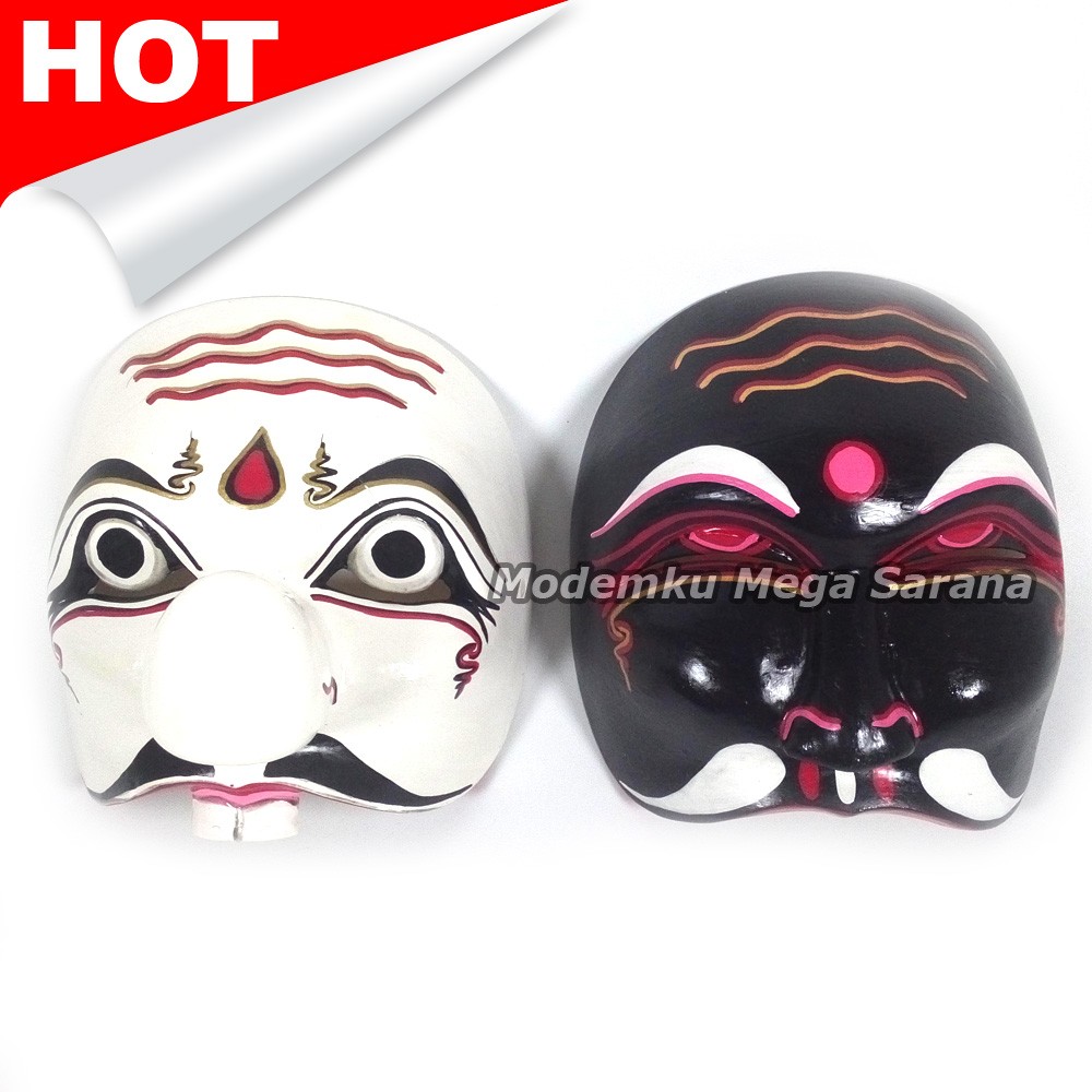 Jual 1 Sett Topeng Kayu Penthul Tembem 15x9x15 cm | Shopee Indonesia