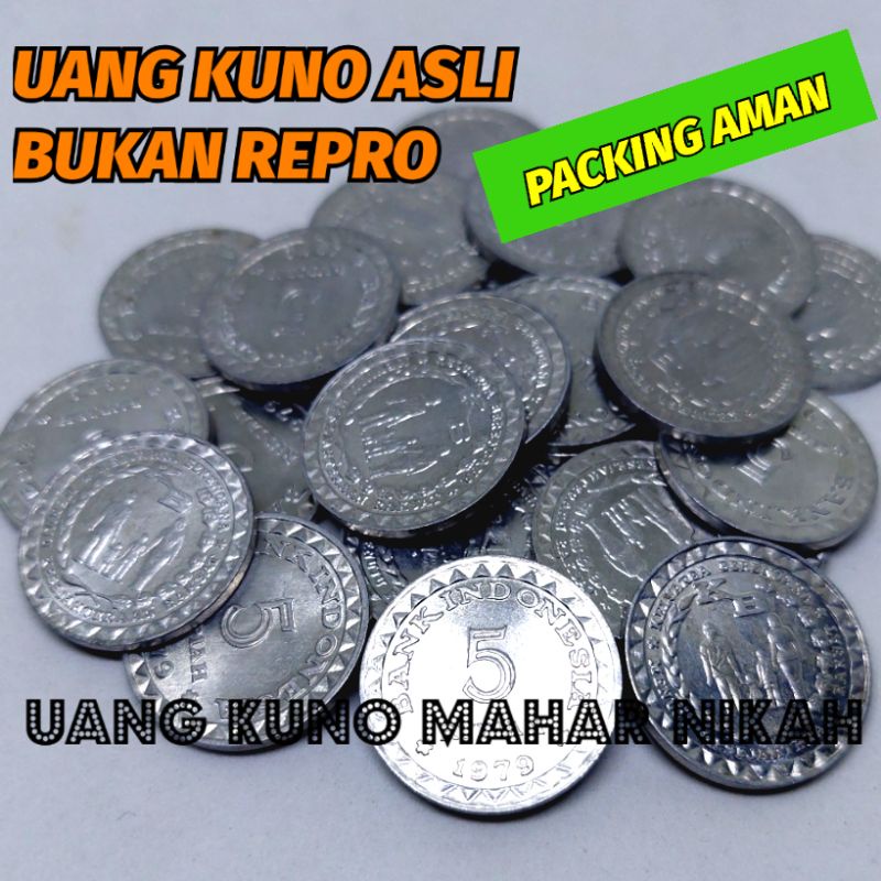 Jual Koin Kuno 5 Rupiah KB Tahun 1979 Original Kinclong Koin Mahar ...