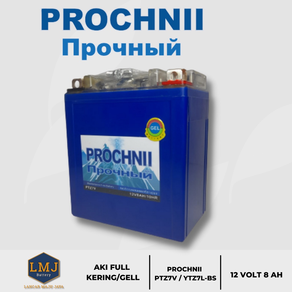 Jual Aki Kering gell Merek Prochnii Type PTZ7L/Ytx7L-Bs | Shopee Indonesia