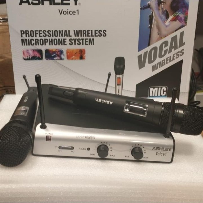 Jual Mic Wireless ASHLEY VOICE 1 VOICE1 UHF 2 Mic Pegang Kualitas Bagus ...