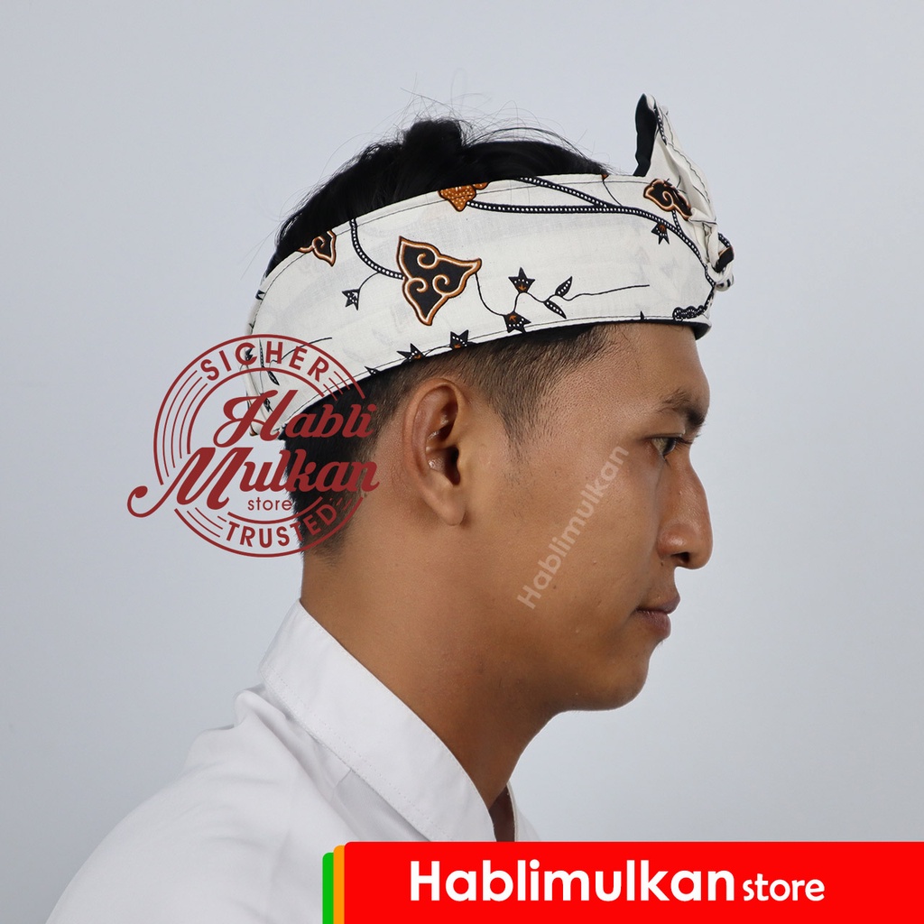 Jual Iket Kepala Tradisional Sunda Jawa Batik Pattern Putih bukan Totopong - Udeng - Bendo ...