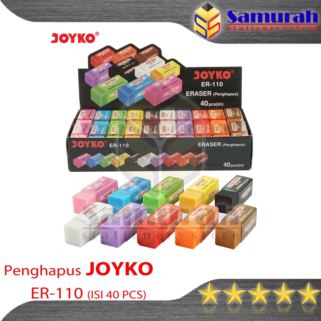Jual Penghapus Pensil Joyko ER-110 Kecil isi 40 Pcs / Eraser ER 110 ...
