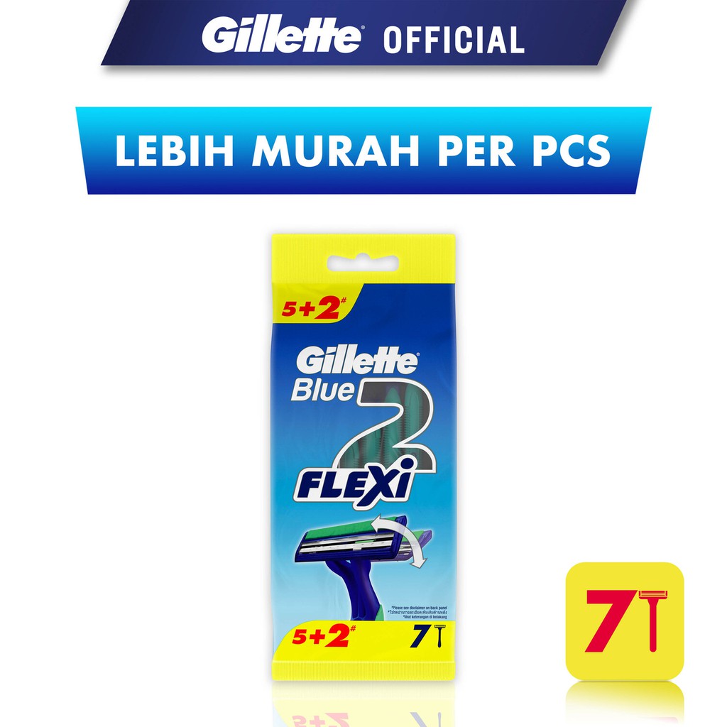 Jual Gillette Alat Cukur Blue 2 Flexi Razor Pisau Cukur isi 5 Gratis 2 ...