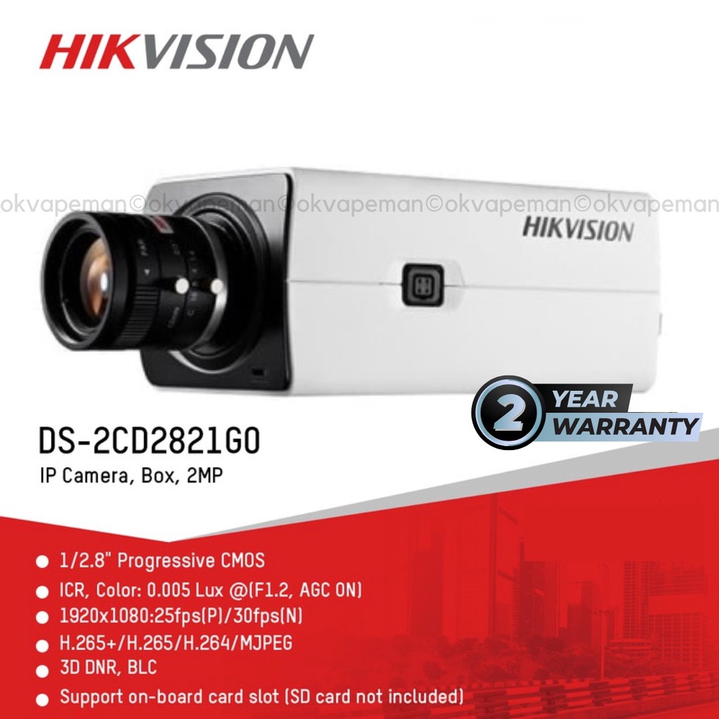 Jual HIKVISION DS-2CD2821G0 - 2MP IR BOX IP CAMERA | Shopee Indonesia