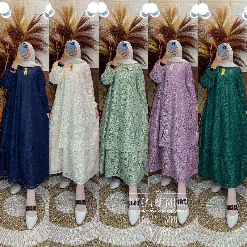 Jual GAMIS PESTA UNDANGAN SERAGAMAN BROKAT PREMIUM FULL PURING MODEL ...