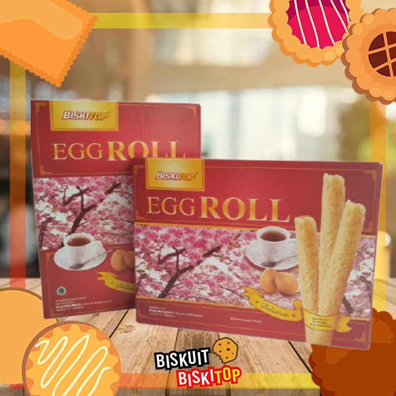 Jual B. BISKITOP - EGG ROLL 86g Biskuit Kaleng Lebaran Waffer Cream ...