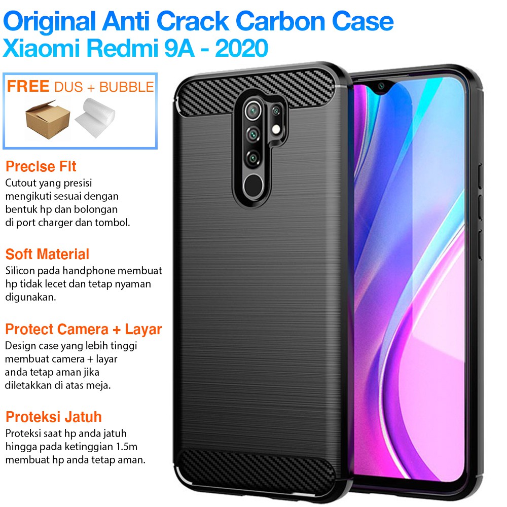 Jual Premium Anti Crack CARBON Case Xiaomi Redmi 9A Redmi 9 2020 ...