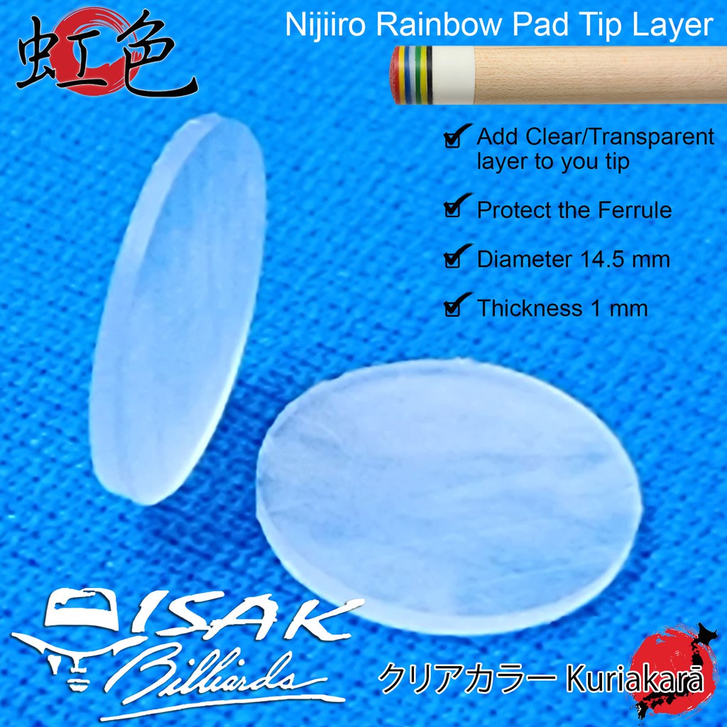 Jual Nijiiro 虹色 Rainbow Tip Pad | Clear Layer Lapis Plate Cue Billiard ...