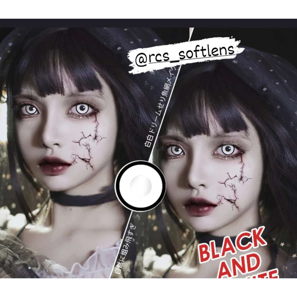 Jual RCS - Softlens cosplay putih ring hitam | Shopee Indonesia