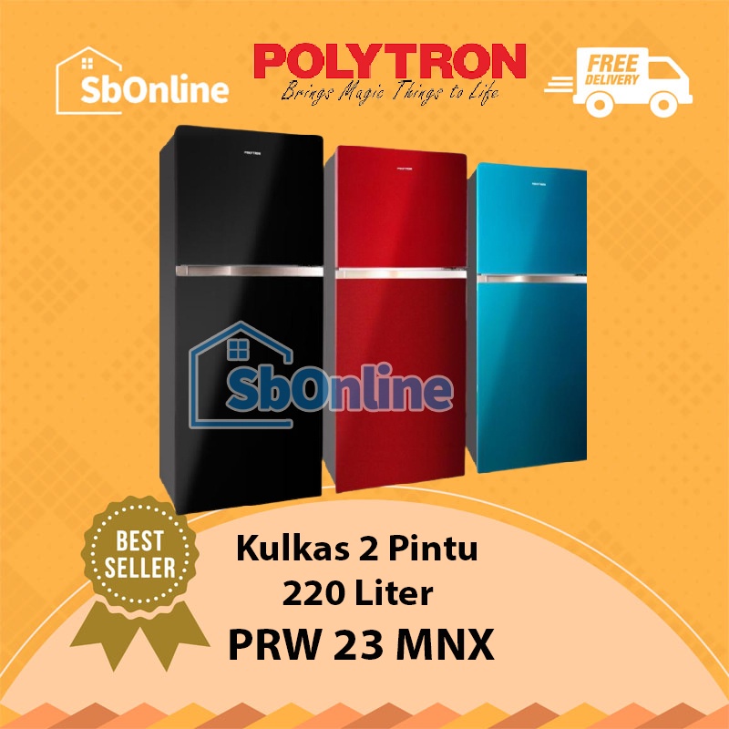 Jual POLYTRON Kulkas 2 Pintu 220 LT GLASS DOOR - PRW 23 MNX | Shopee ...