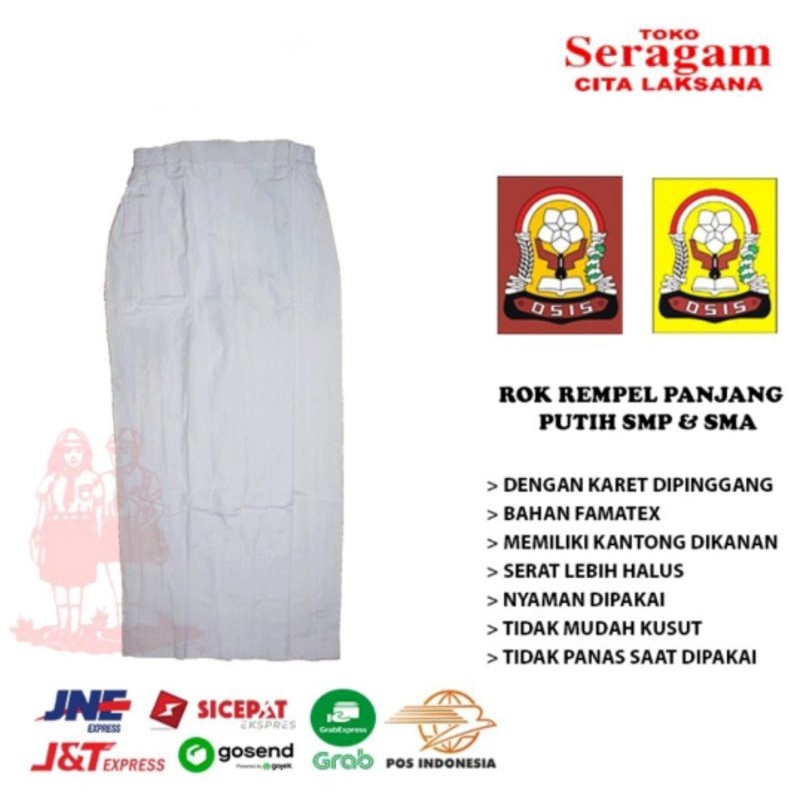 Jual Rok Rempel Panjang Putih SD SMP SMA Seragam Sekolah | Shopee Indonesia