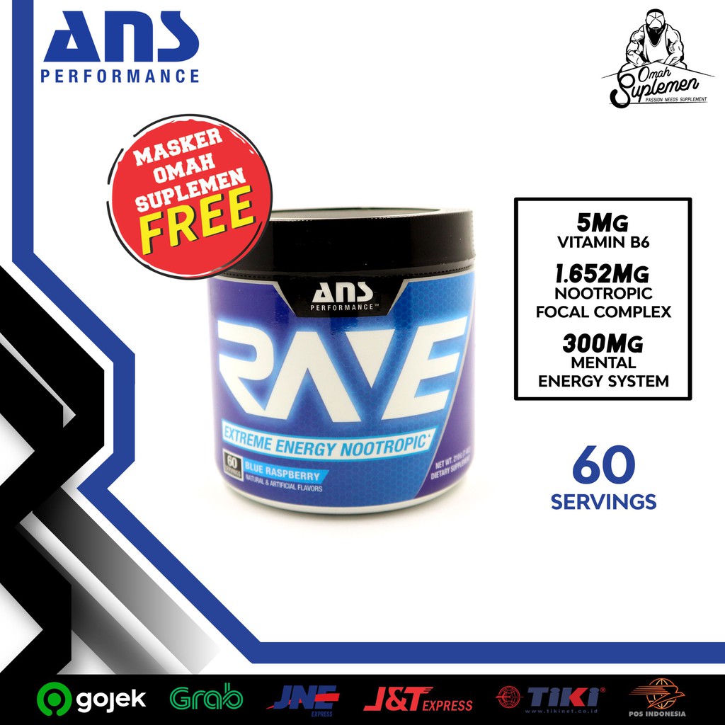 Jual ANS Rave 60 serving rave 60 serving pre workout | Shopee Indonesia