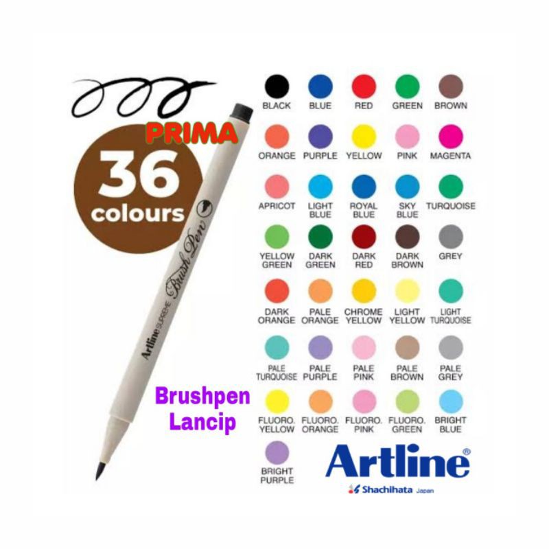 Jual BRUSH PEN ARTLINE SUPREME BRUSH MARKER UJUNG LANCIP spidol untuk ...