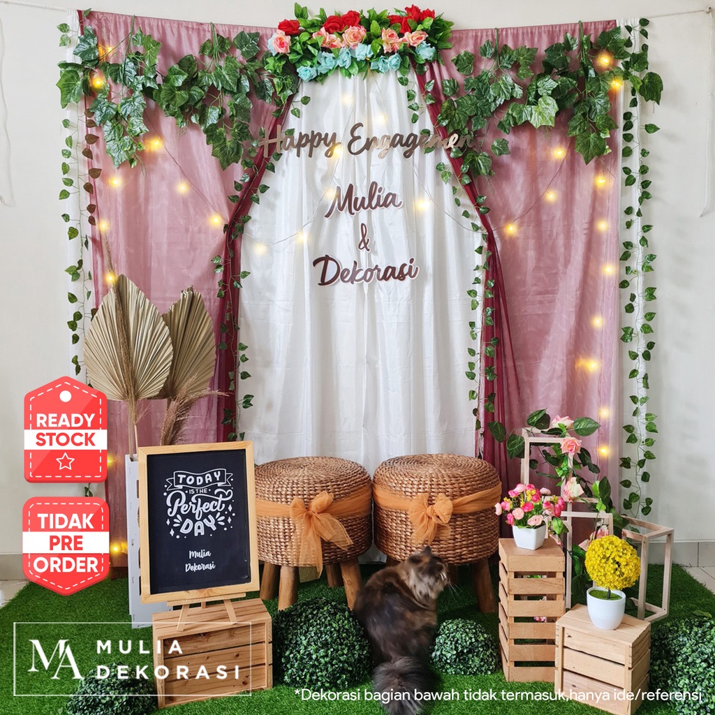 Jual Dekorasi Lamaran Tunangan Backdrop Nikahan PhotoBooth DIY Akad ...