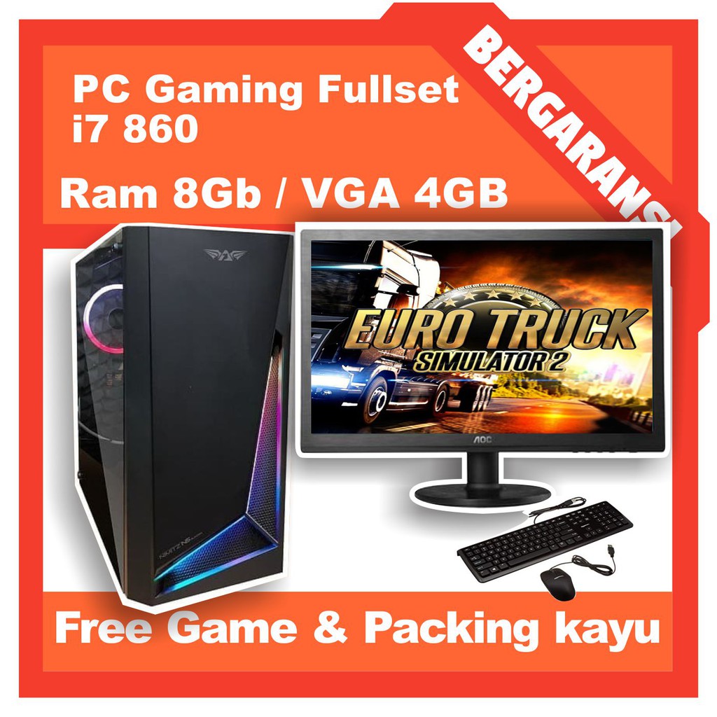 Jual PC Gaming Fullset i7 - LCD 19" - VGA 4gb ddr5 Lancar ets2 dan game ...