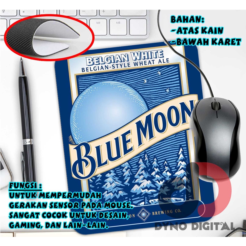 Jual Mouse pad Custom Blue Moon Beer Game Gaming MousePad Tatakan Mouse ...