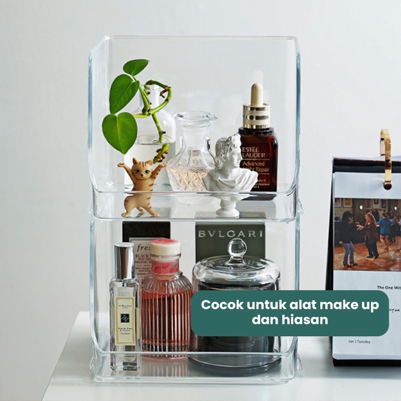 Jual Greenland Kotak Penyimpanan Susun Akrilik Transparan rak skincare ...