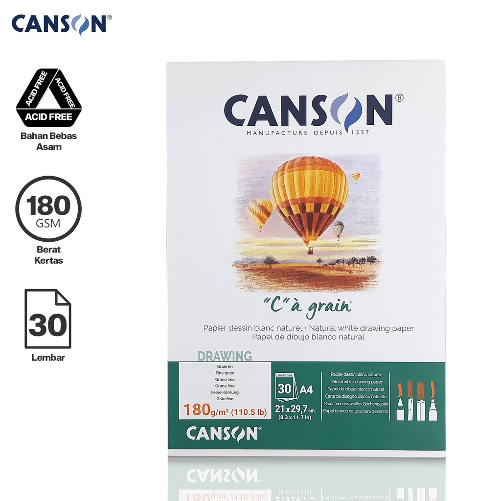 Jual CANSON "C" a Grain Buku Sketsa 30 Lembar 180gsm Ukuran A4 ...