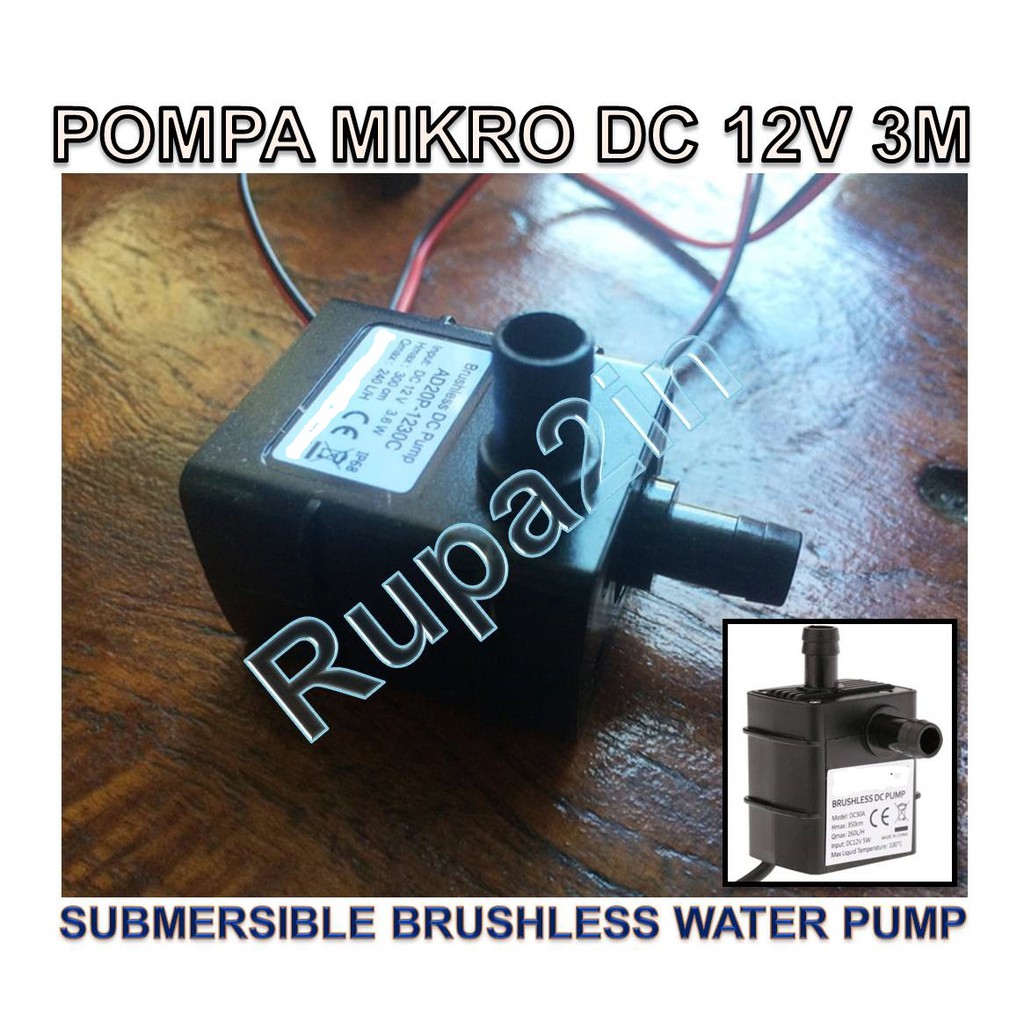 Jual Pompa Air Mini Celup Mikro DC Submersible Brushless 12V DC 3M ...