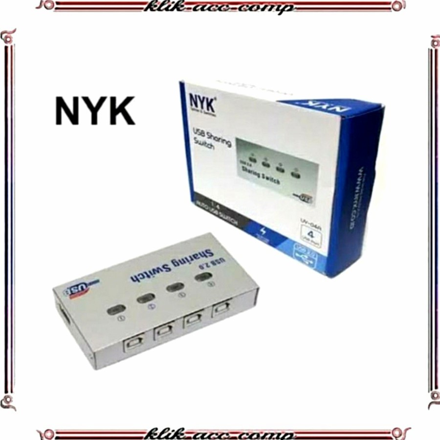 Jual Auto Switch Printer USB 4Port USB 2.0 Sharing Switch 4-Port switch ...