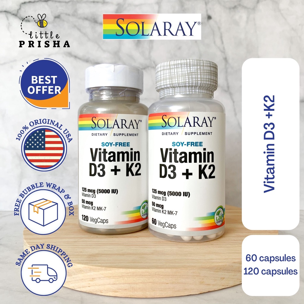 Jual Solaray - Vitamin D3 5000IU + K2 | Shopee Indonesia