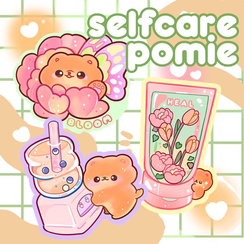 Jual Pomie Self Care Stiker Motivasi Holografik Heal, Grow and Bloom ...