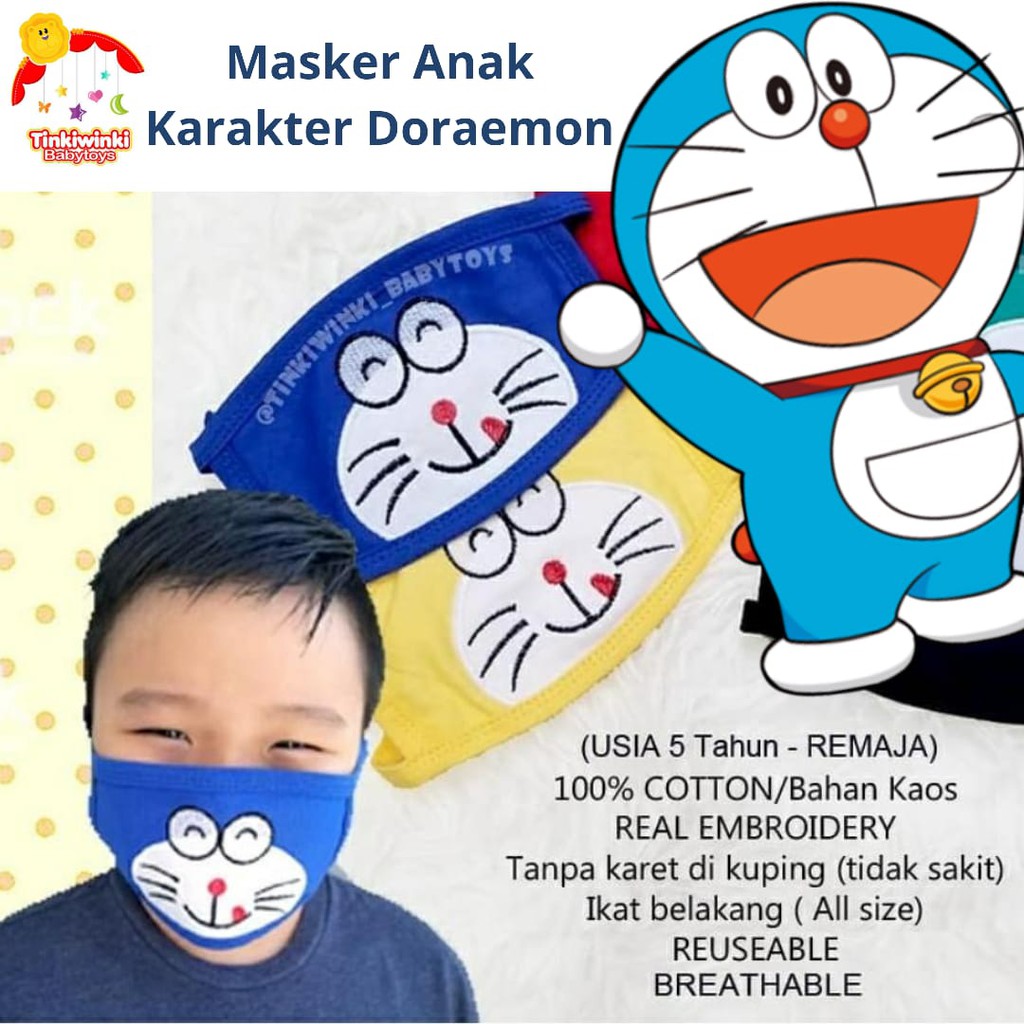 Jual Masker Kain Anak Karakter Doraemon | Shopee Indonesia