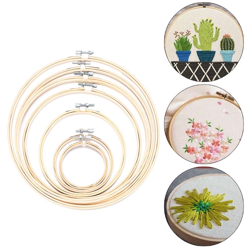 Jual hoop burlywood pemidangan kayu impor midangan sulam embroidery ...