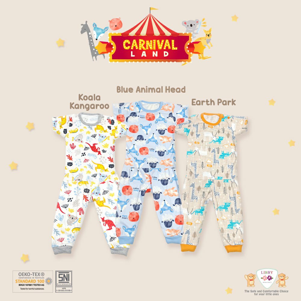 Jual LIBBY BABY - 3STEL CARNIVAL LAND Setelan Pendek + Cln Panjang | Shopee Indonesia
