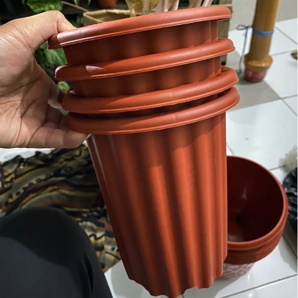 Jual Pot Swiss 15 (17cm) Coklat Merah Bata | Shopee Indonesia